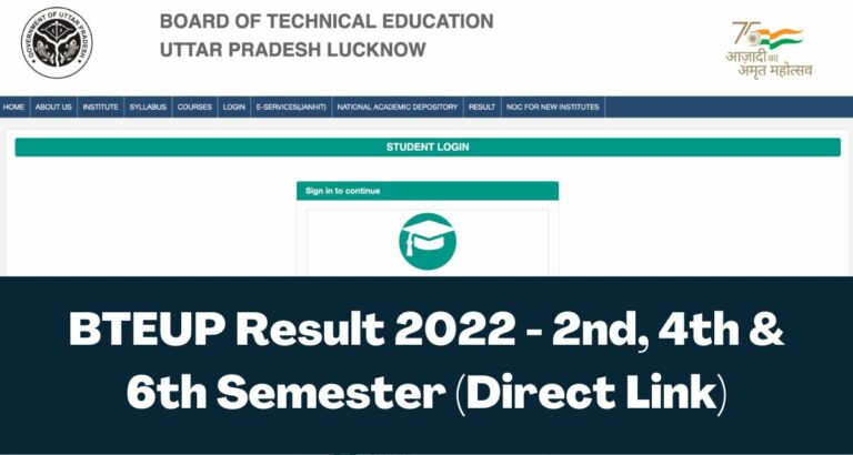 Bteup Result 2022 Direct Link 2nd 4th 6th Semester Up Polytechnic