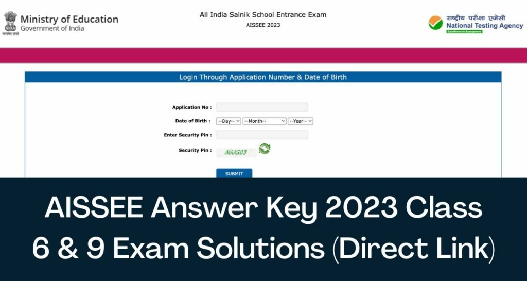 AISSEE Answer Key 2023 Direct Link Sainik School Class 6 9 Exam AISSEE Answer Key 2023 Direct Link Sainik School Class 6 9 Exam